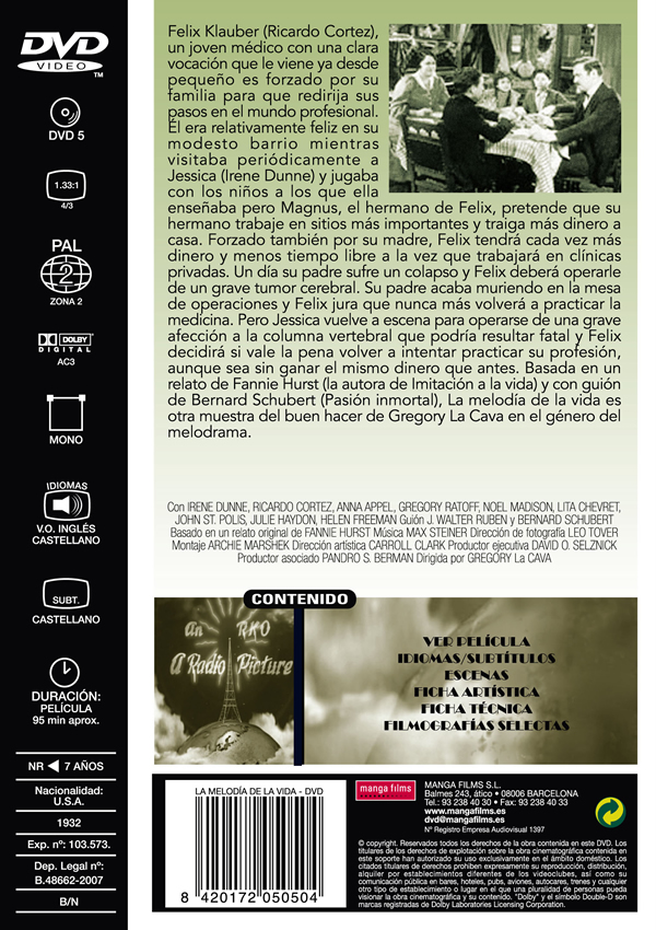 Melodía de la vida (Carátula DVD) - index-dvd.com: novedades dvd, blu-ray y dvd-alquiler